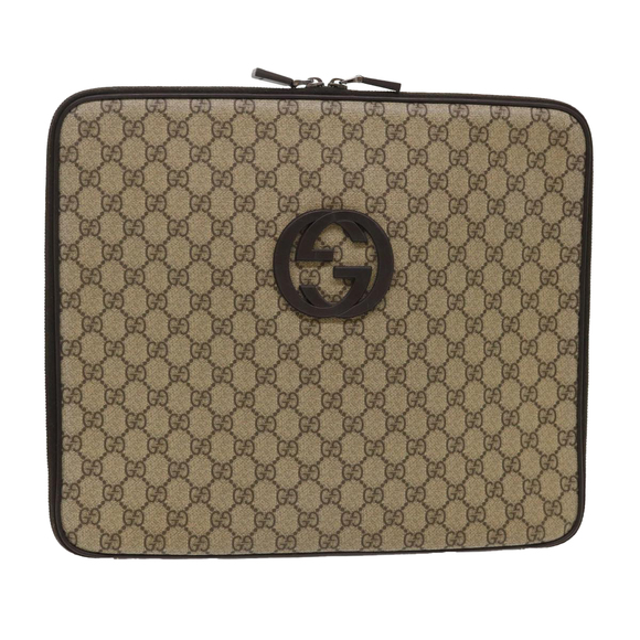 Gucci | Accessories | Gucci Gg Canvas Pc Case Pvc Leather Beige Auth ...
